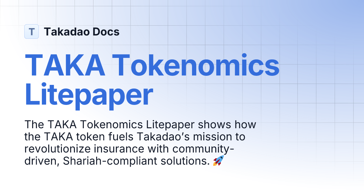 TAKA Tokenomics Litepaper | Takadao Docs