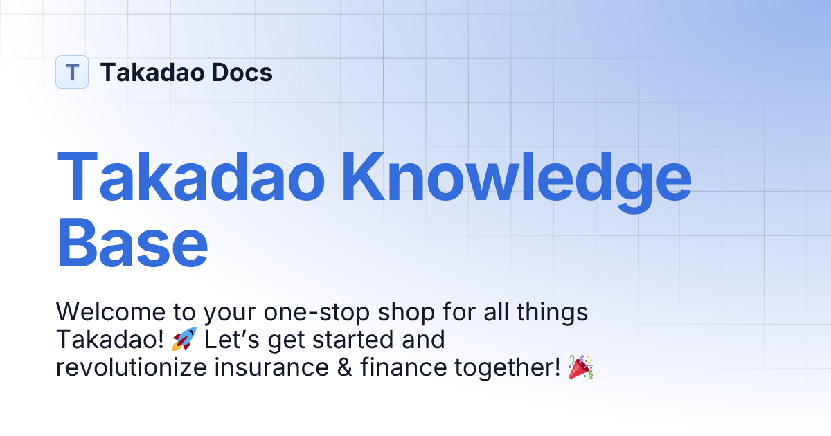 Takadao Knowledge Base | Takadao Docs
